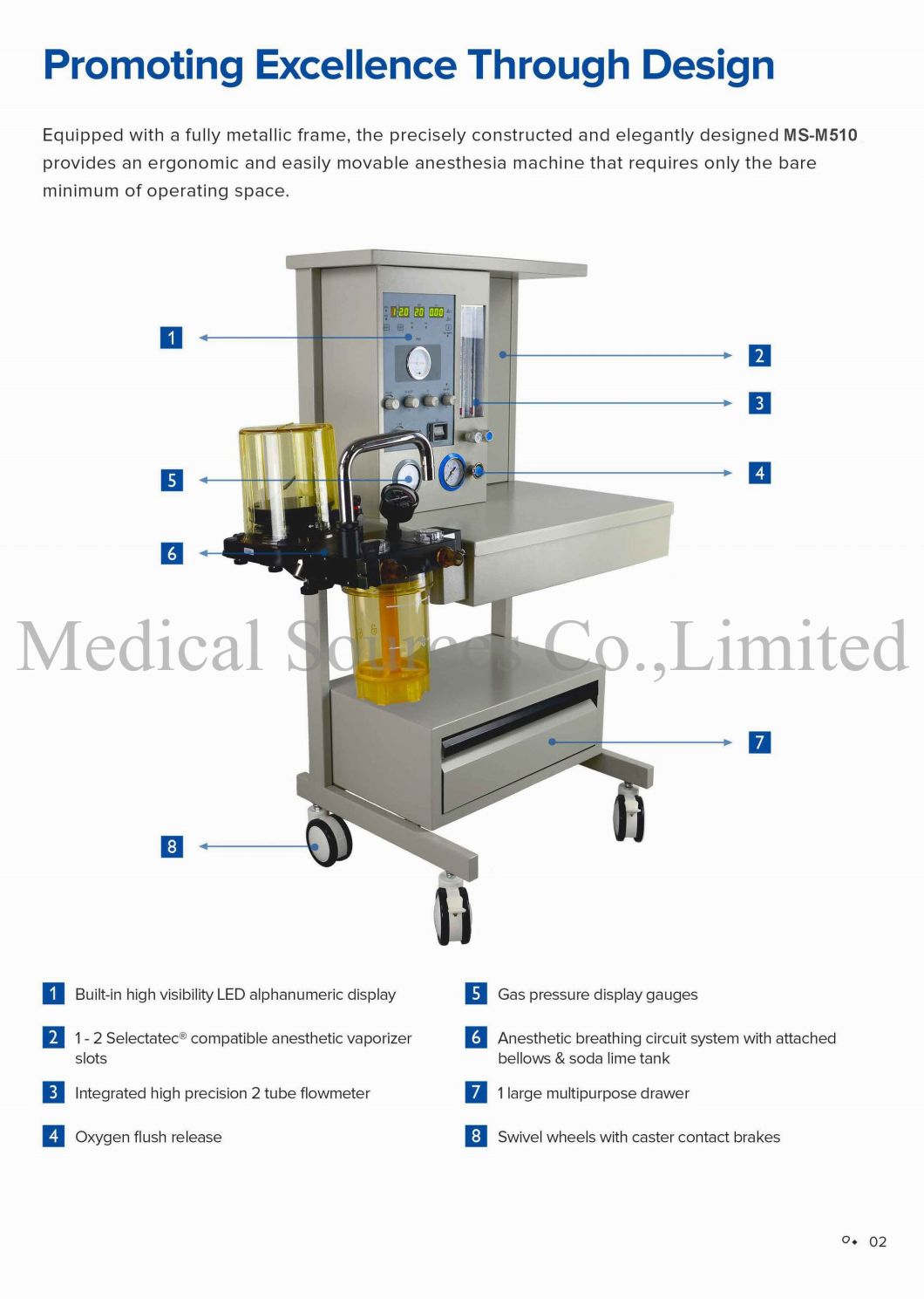 (MS-M510) Medical Anesthesia Machine Ventilator Vaporizer Anesthesia ...