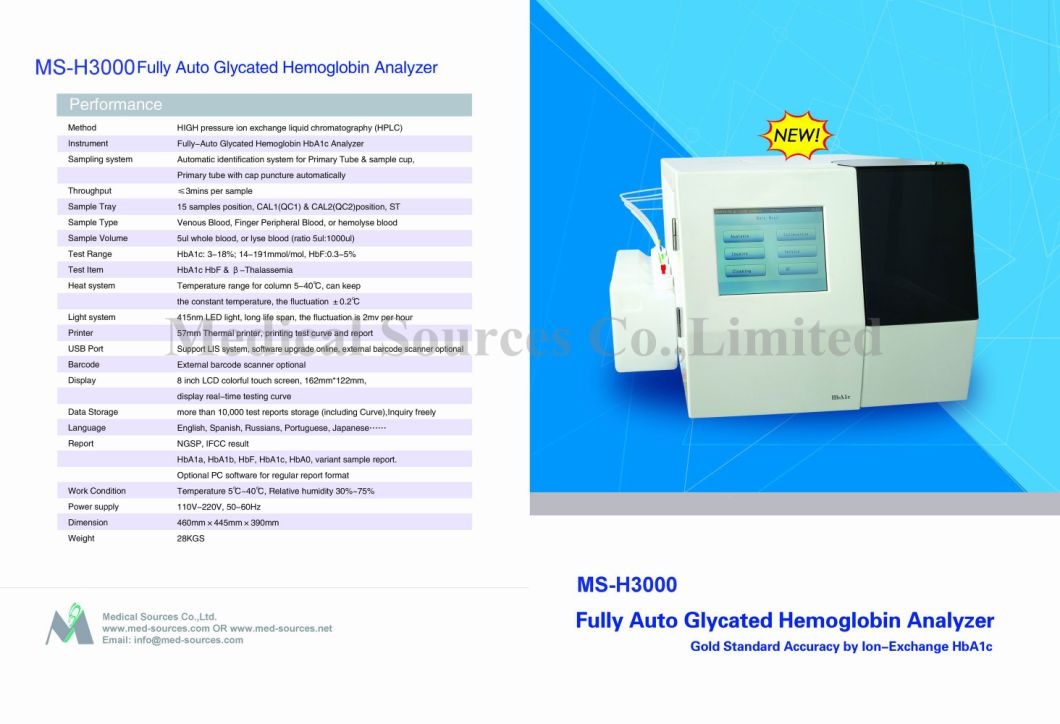 (MS-H3000) Fully Automatic Glycated Hemoglobin HPLC Analyzer Hba1c ... (MS-H3000) Fully Automatic Glycated Hemoglobin HPLC Analyzer Hba1c ...