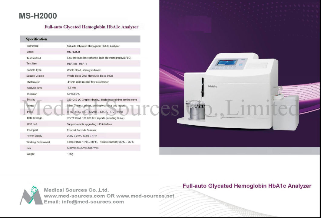 (MS-H2000) Fully Automatic Glycated Hemoglobin HPLC Analyzer Hba1c ... (MS-H2000) Fully Automatic Glycated Hemoglobin HPLC Analyzer Hba1c ...