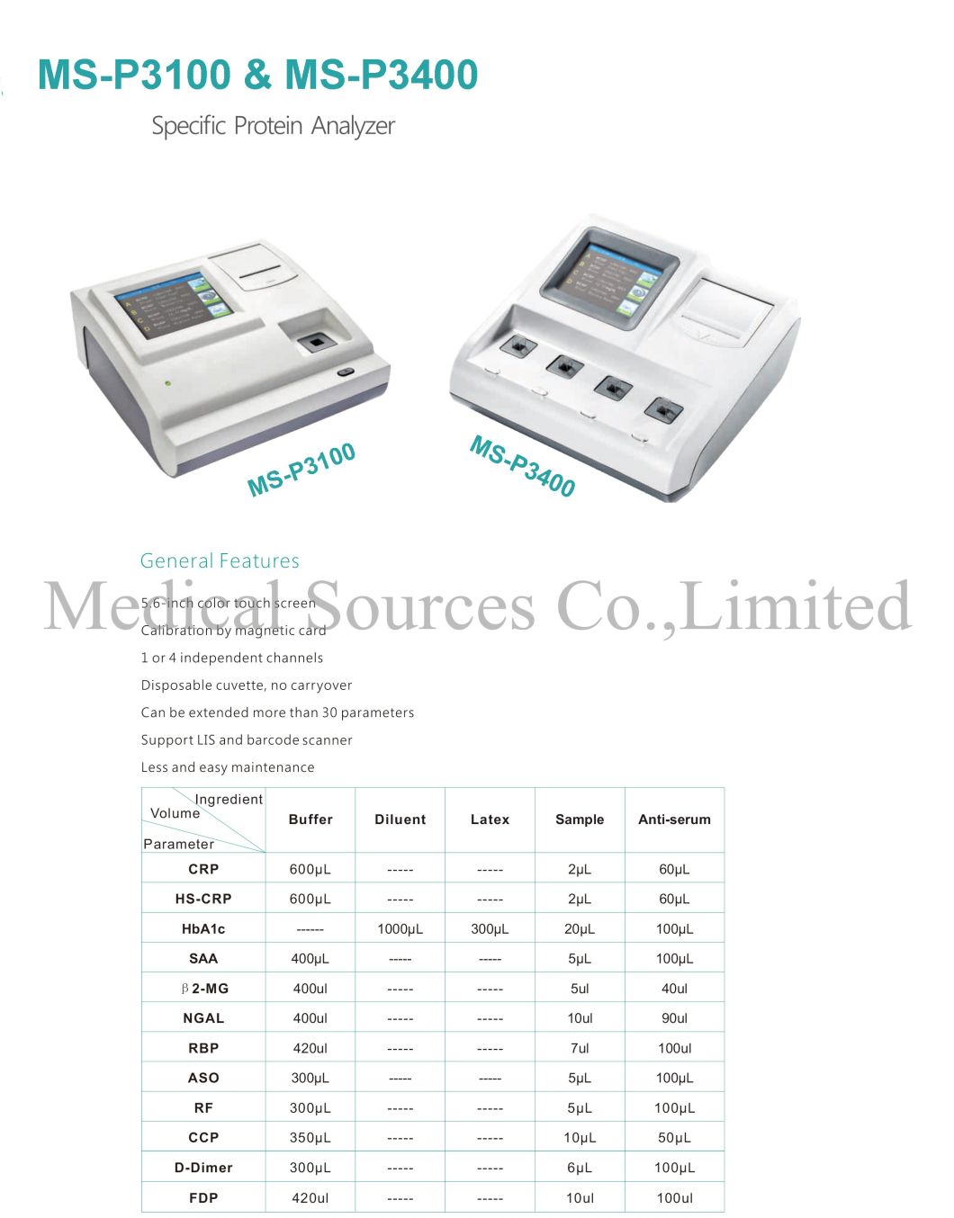 (MS-3400) Clinical Analytical Instruments Specific Protein Analyzer ...